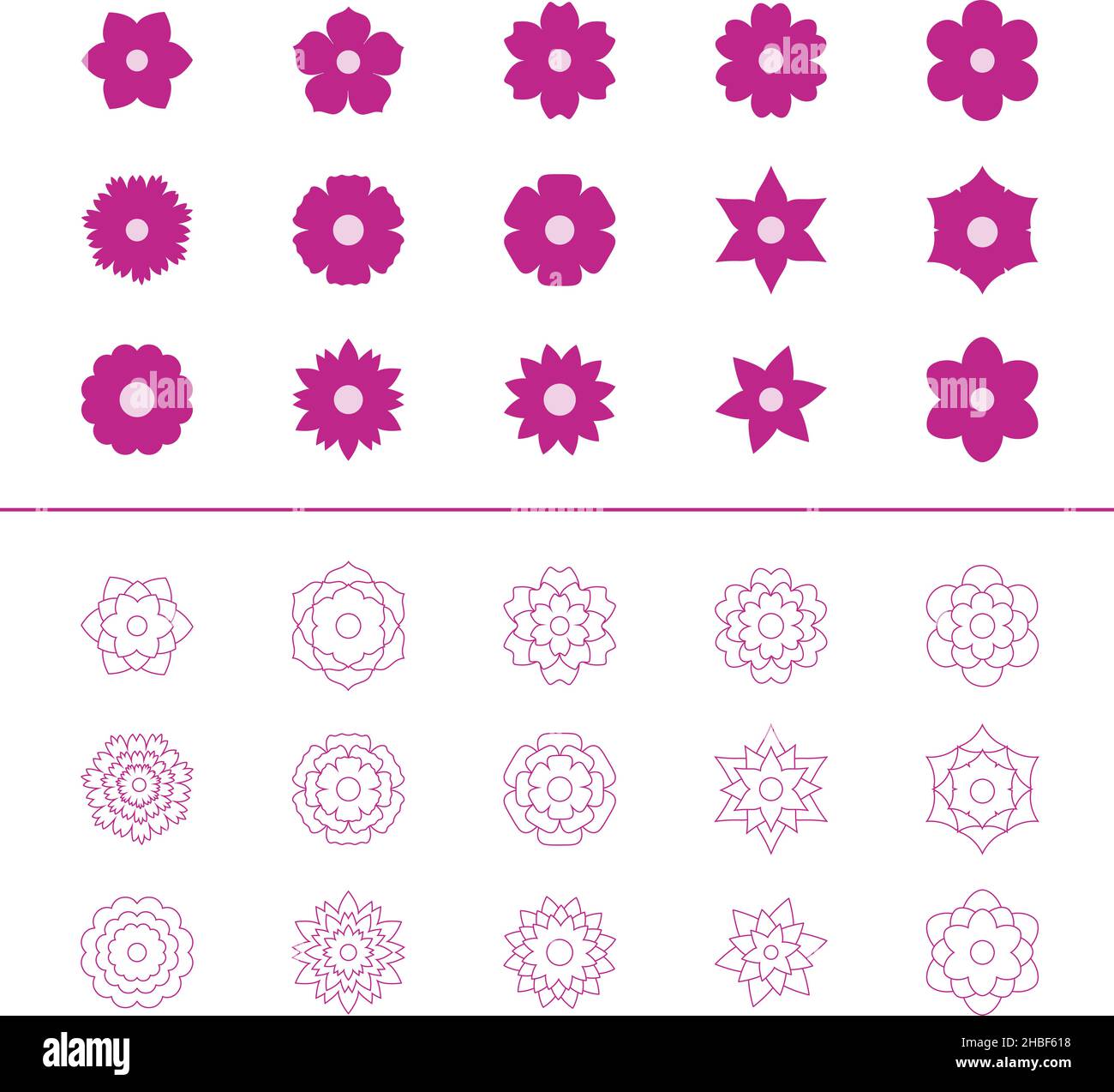 Set of flower icons, vector illustration Stock Vector Image & Art - Alamy