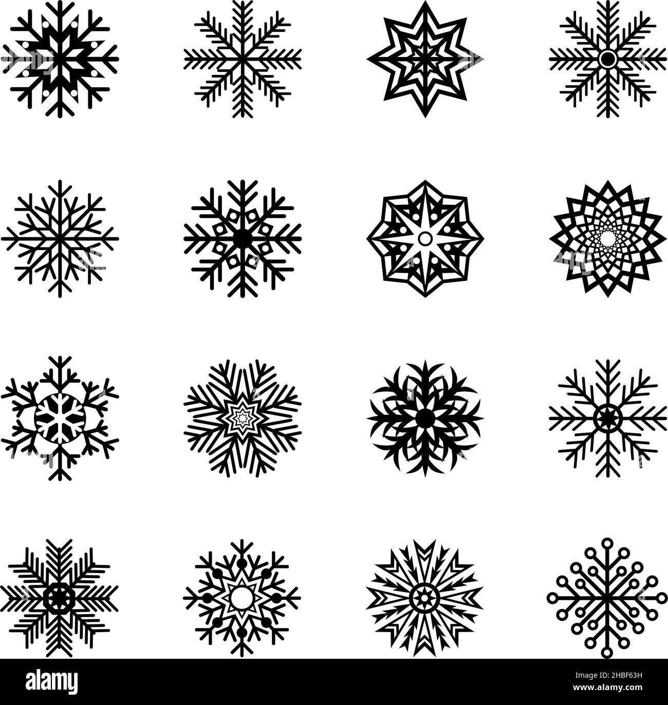 Set of snowflakes, vector illustration Stock Vector Image & Art - Alamy