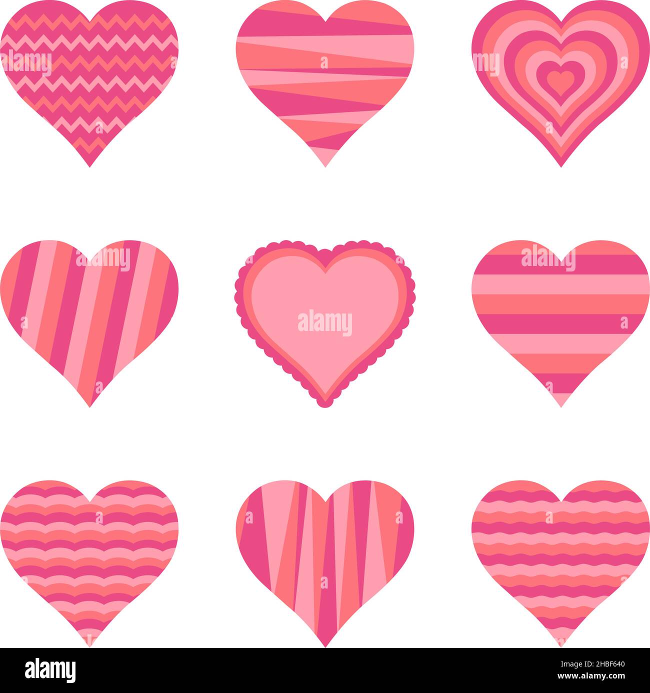 Collection of hearts, vector illustration Stock Vector Image & Art - Alamy
