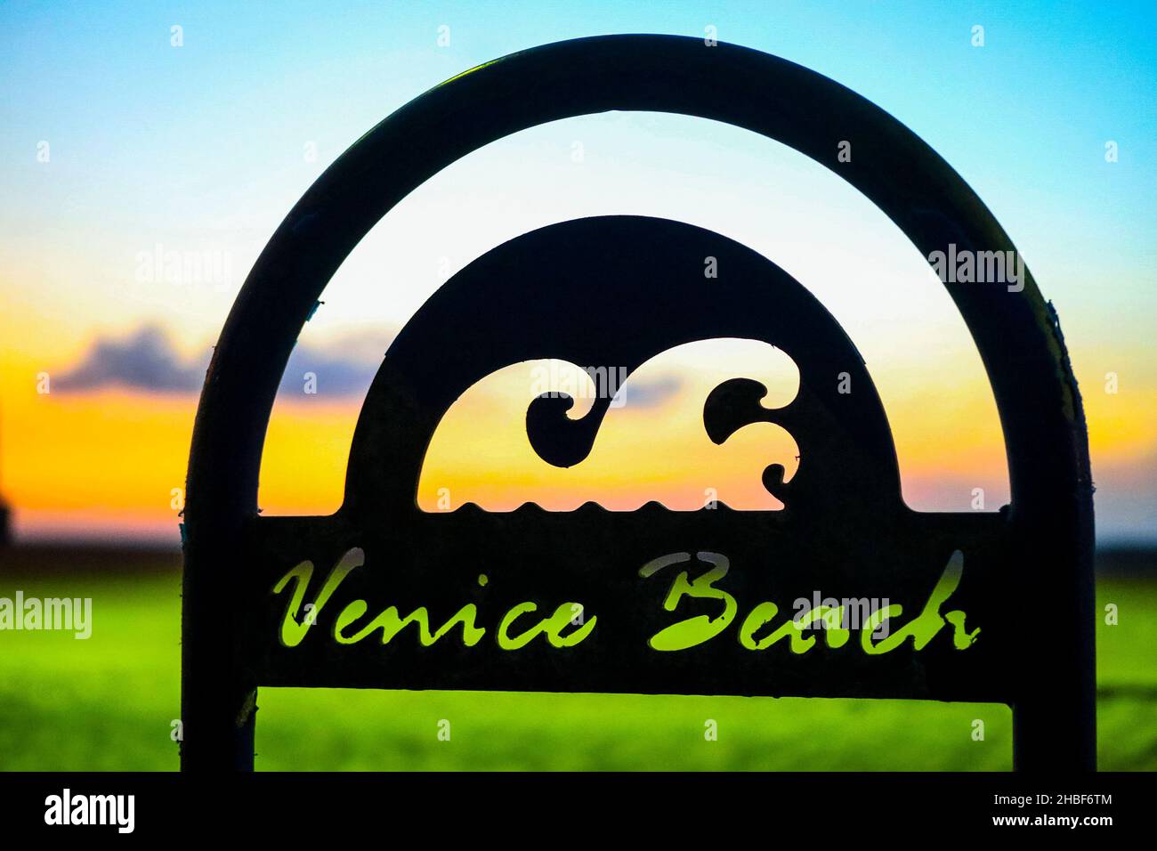 Venice Beach Shore Sign Stock Photo - Alamy