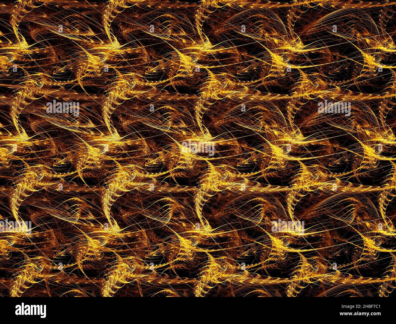 Whimsical golden texture of intertwined threads - abstract illustration ...