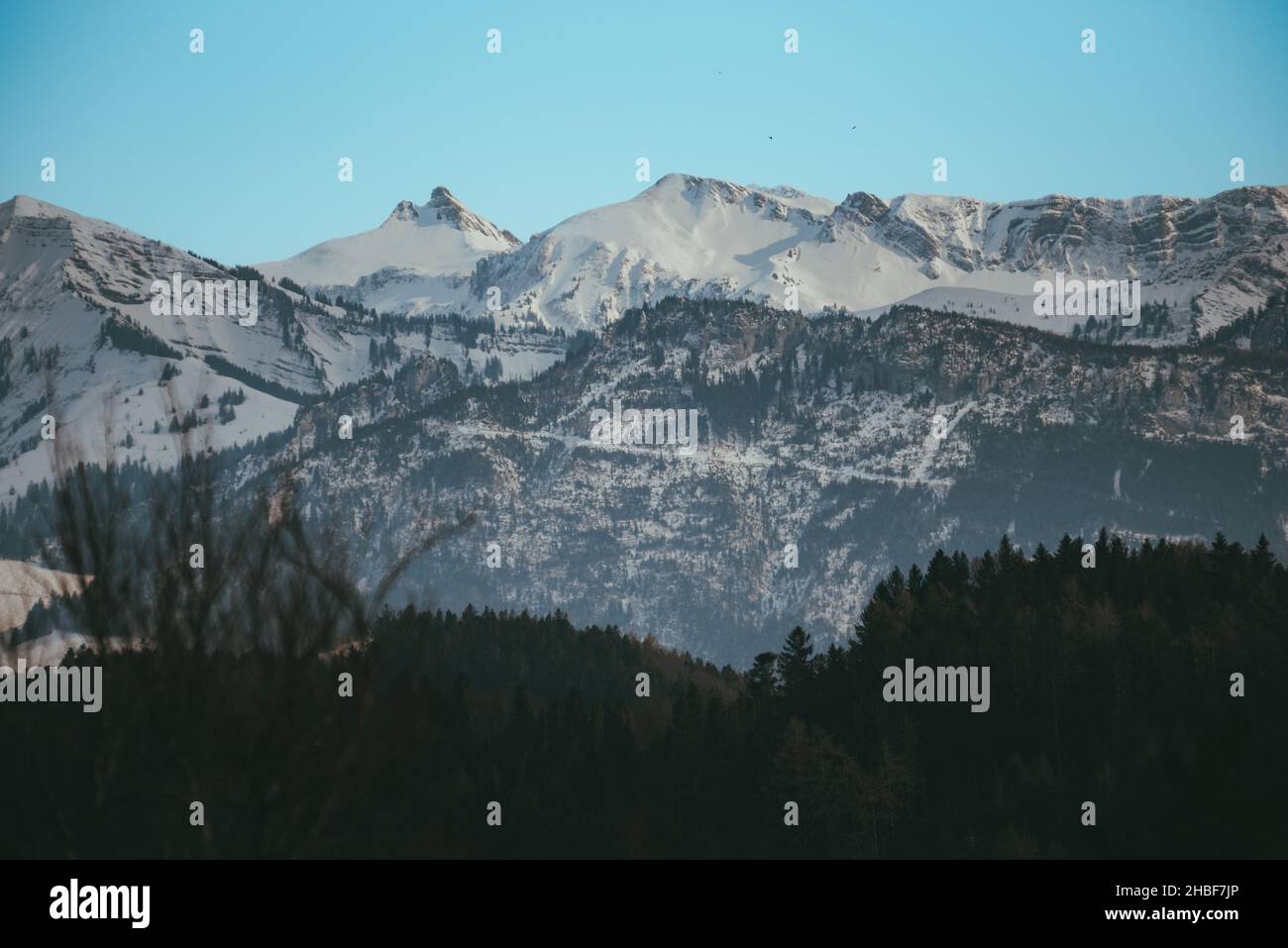 Swiss mountains - monumental rock formations in the Alps Stock Photo ...