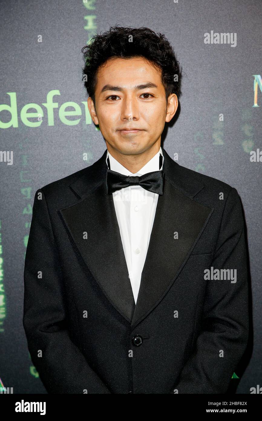 San Francisco, USA. 18th Dec, 2021. Yuji Ayabe arrives at the US movie premier of The Matrix ...