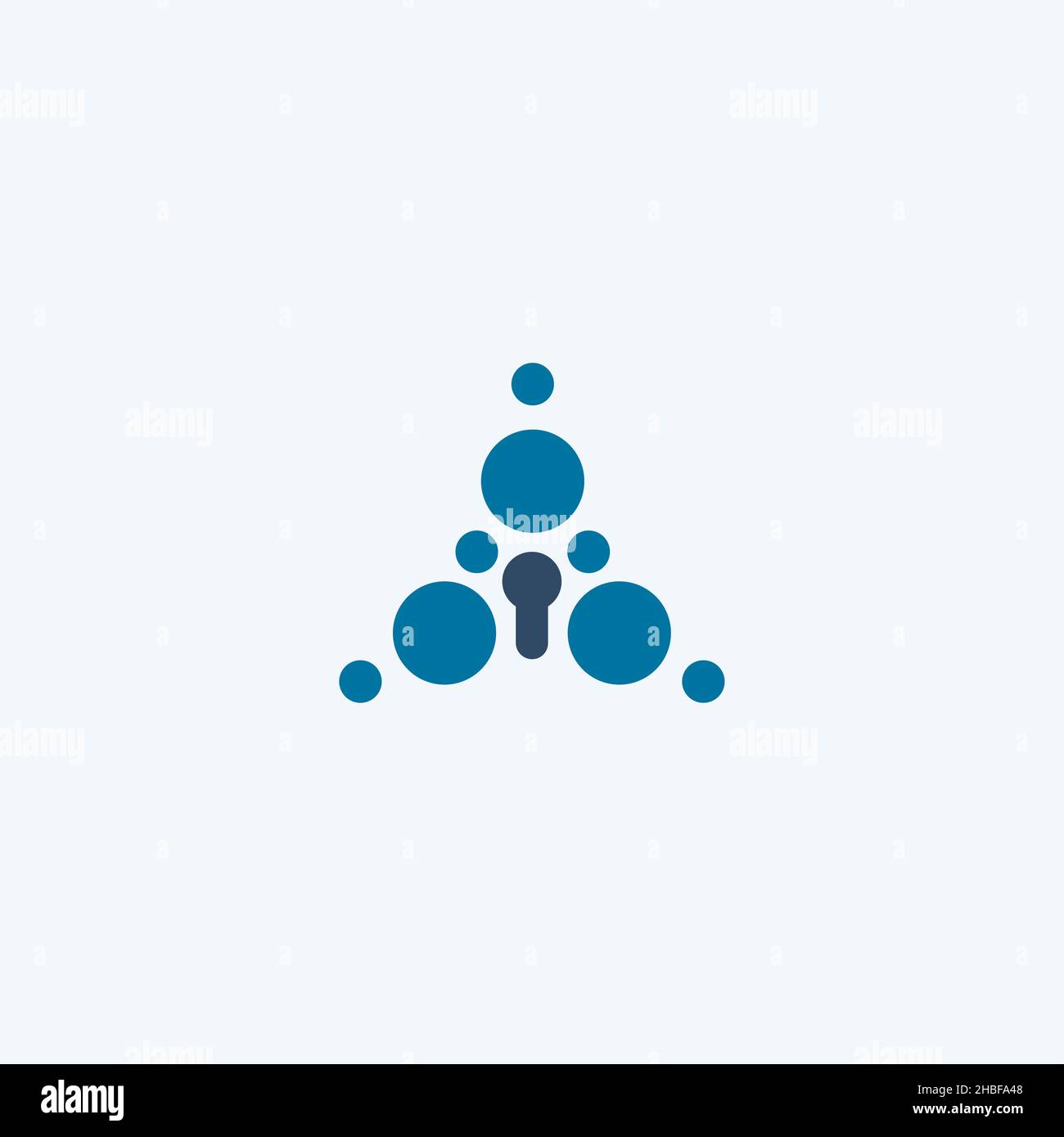 Keyhole abstract bubbles in triangle shape logo concept for security ...