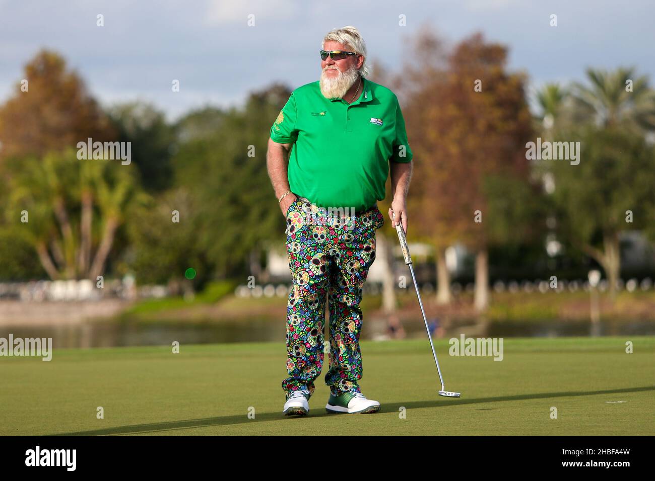 Orlando, Florida, USA. 19th Dec, 2021. John Daly on the 18th green ...