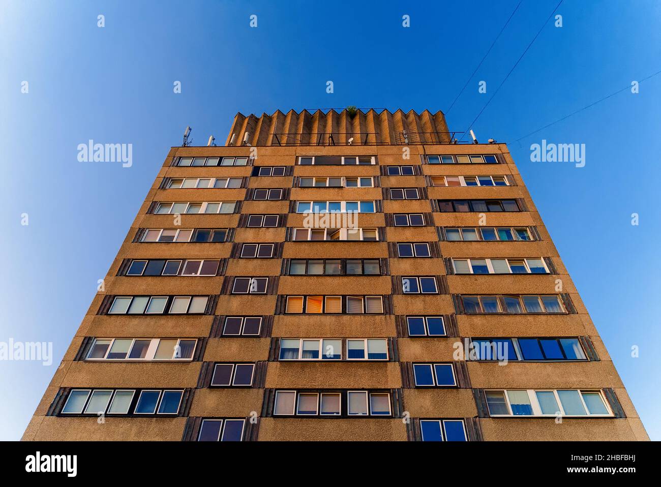 House with a water tower. The symbol of the city of Narva Stock Photo ...