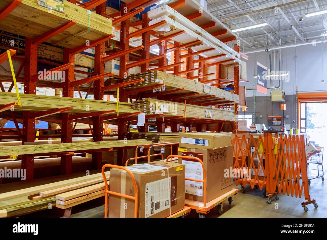 Lumber yard for finishing materials for repairs in the house at Home ...