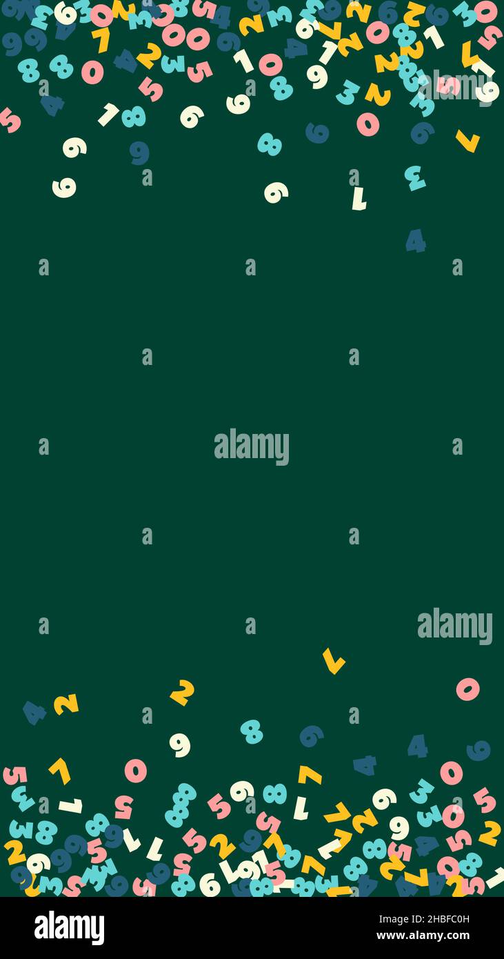 Falling pastel numbers. Math study concept with flying digits ...