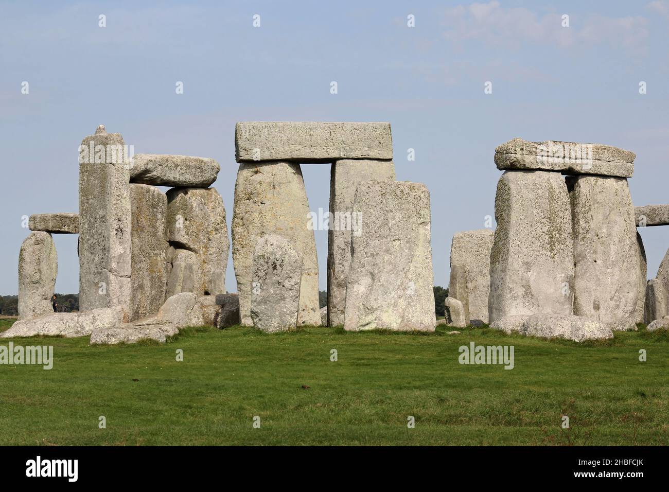 Stonehenge, a prehistorical monument on Salisbury Plain in Wiltshire ...