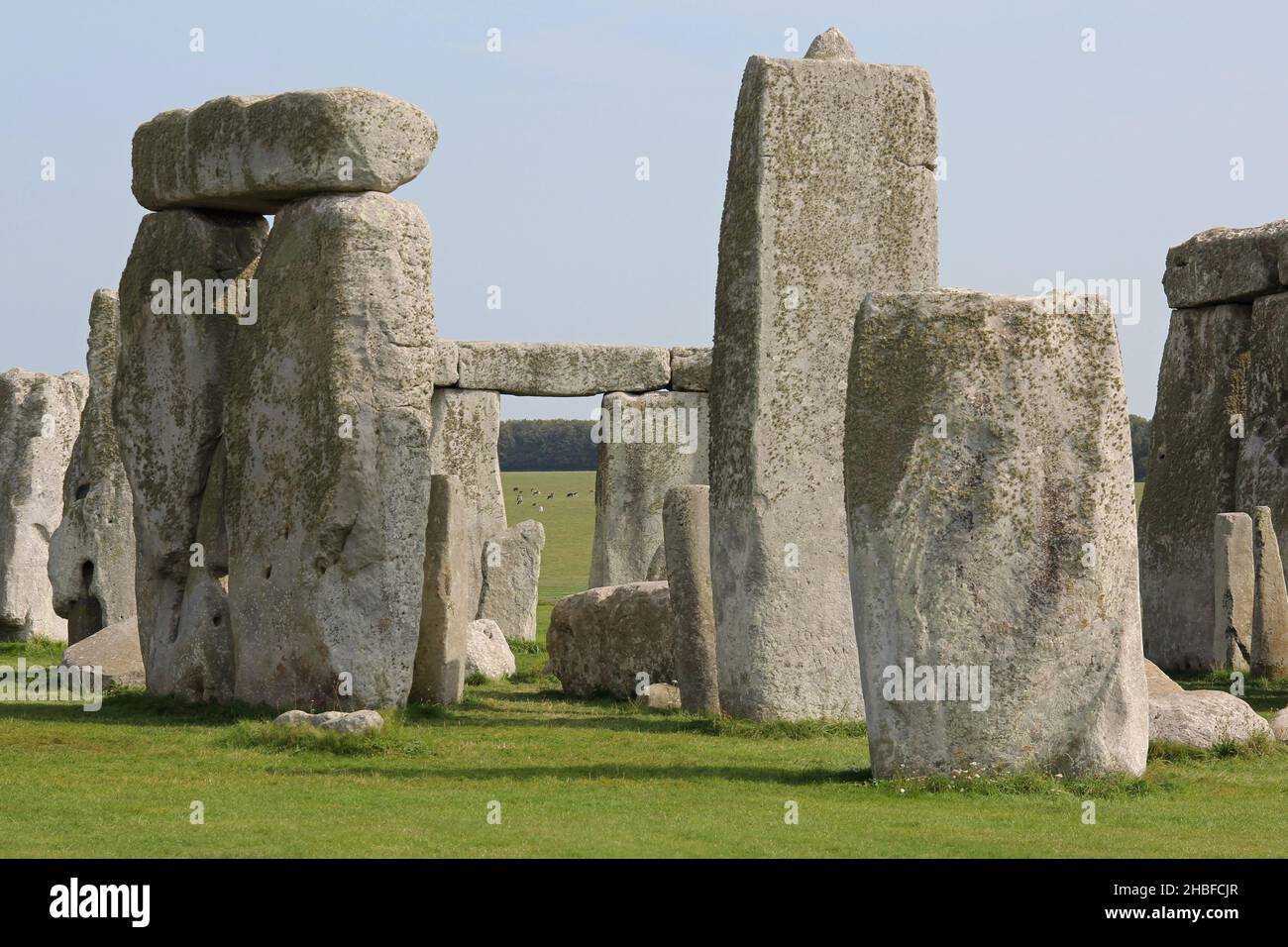 Stonehenge, a prehistorical monument on Salisbury Plain in Wiltshire ...
