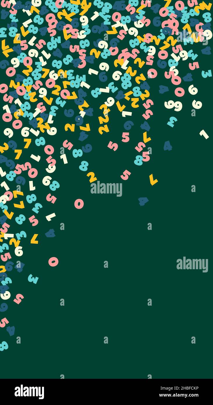 Falling pastel numbers. Math study concept with flying digits. Splendid ...