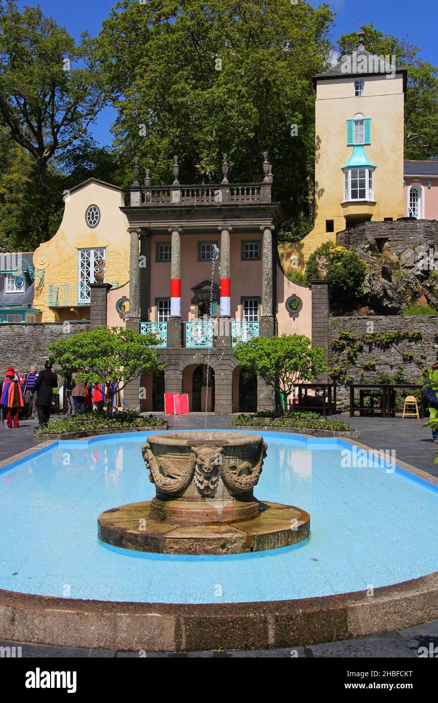 Portmeirion tourist village in Gwynedd, Wales, designed by Sir Clough ...