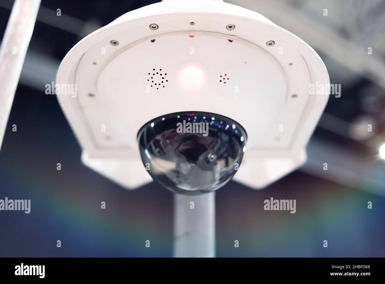 CCTV security camera, closeup photo. Security cameras in showroom Stock ...