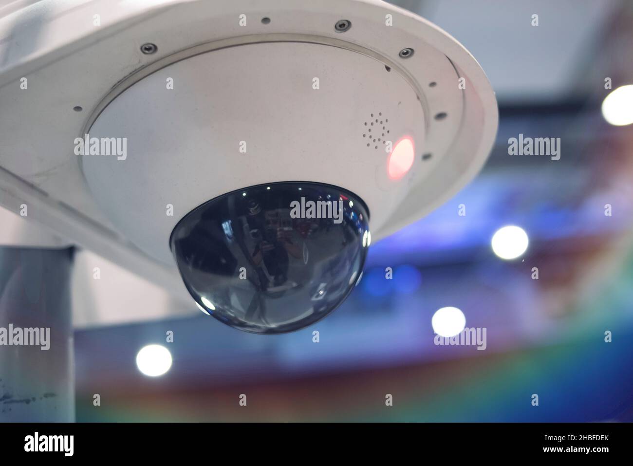 CCTV security camera, closeup photo. Security cameras in showroom Stock ...