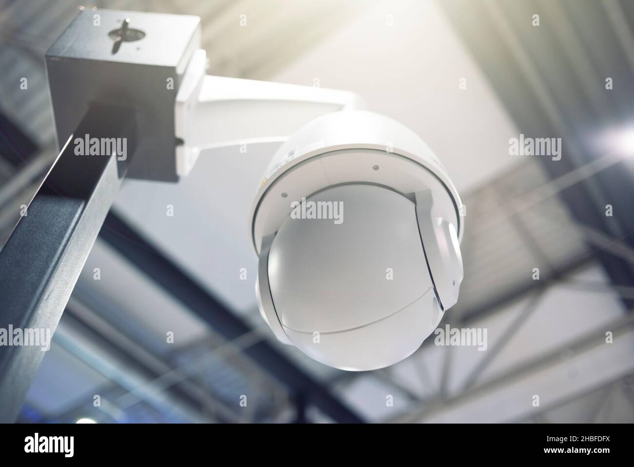 CCTV security camera, closeup photo. Security cameras in showroom Stock ...