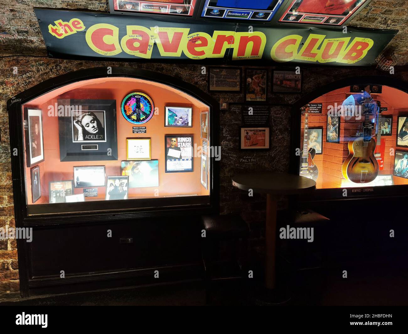 LIVERPOOL, UNITED KINGDOM - Nov 11, 2021: A wall with pictures and ...