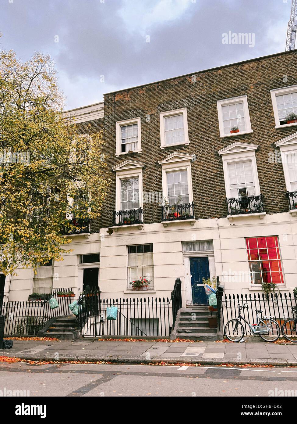 A beautiful street with white building in London, UK Stock Photo - Alamy