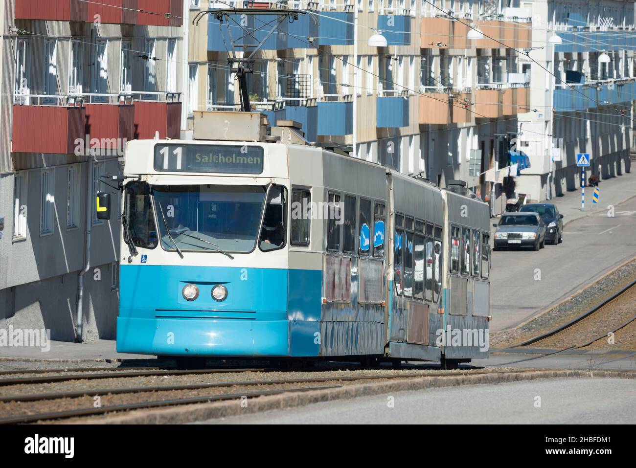 A Tram in an upward slope in Göteborg, Sweden Stock Photo - Alamy