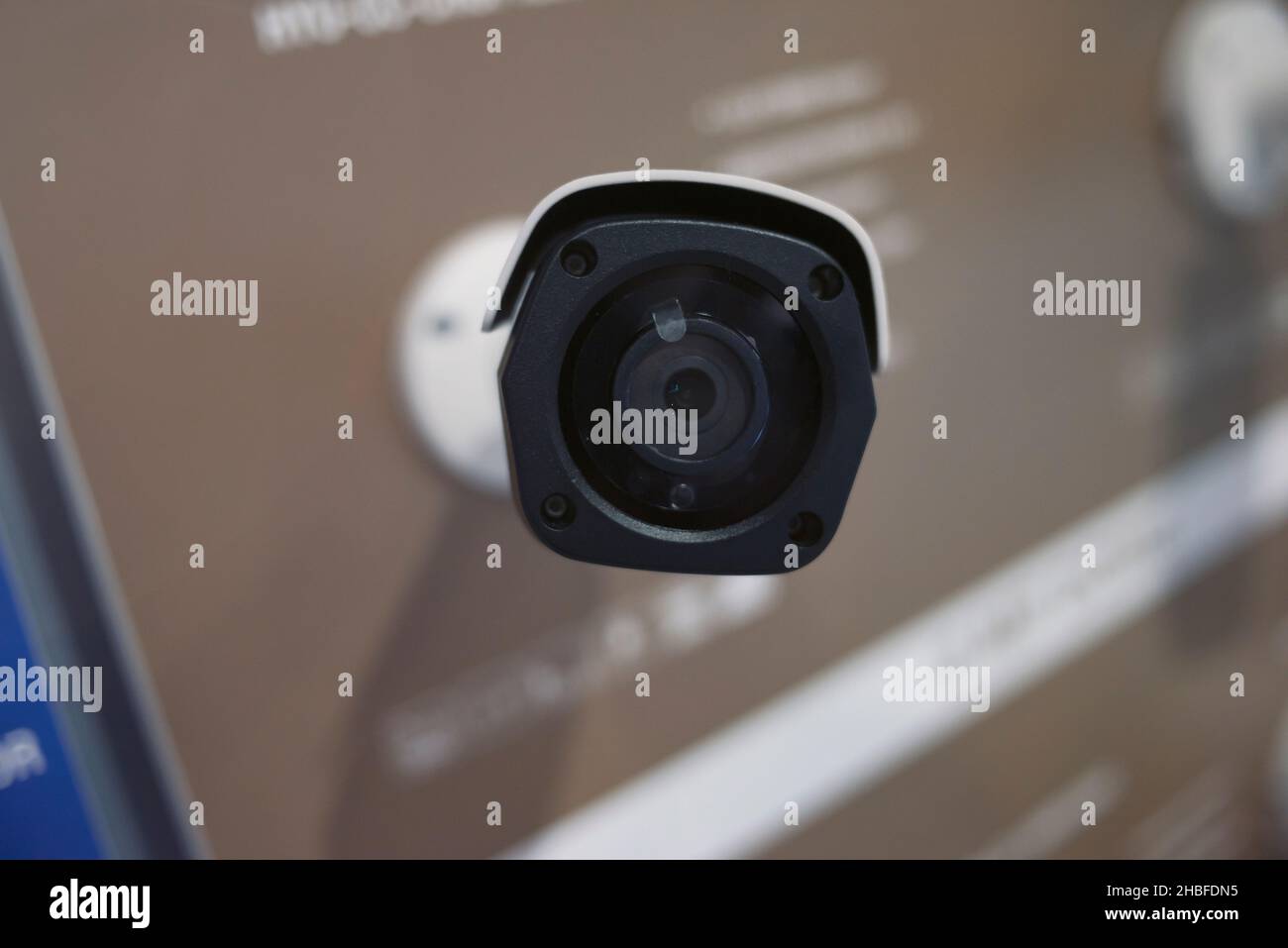 CCTV security camera, closeup photo. Security cameras in showroom Stock ...