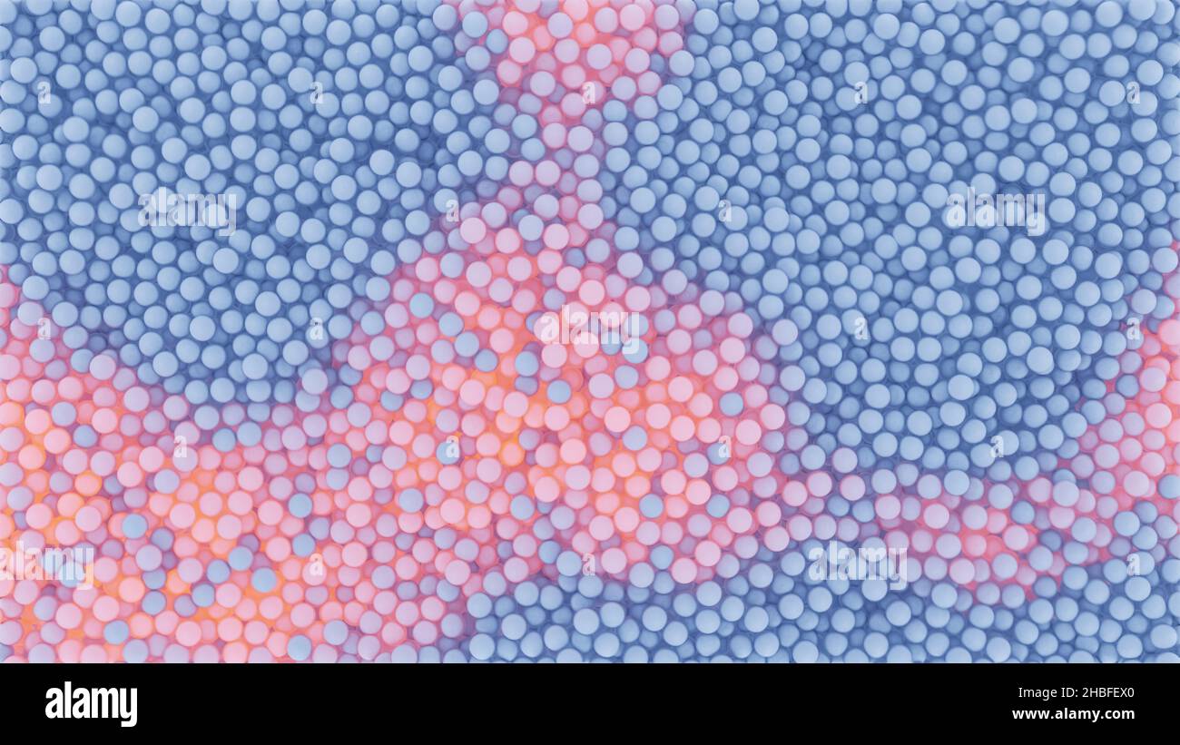 Cold blue and warm orange particles. 3D illustration Stock Photo - Alamy