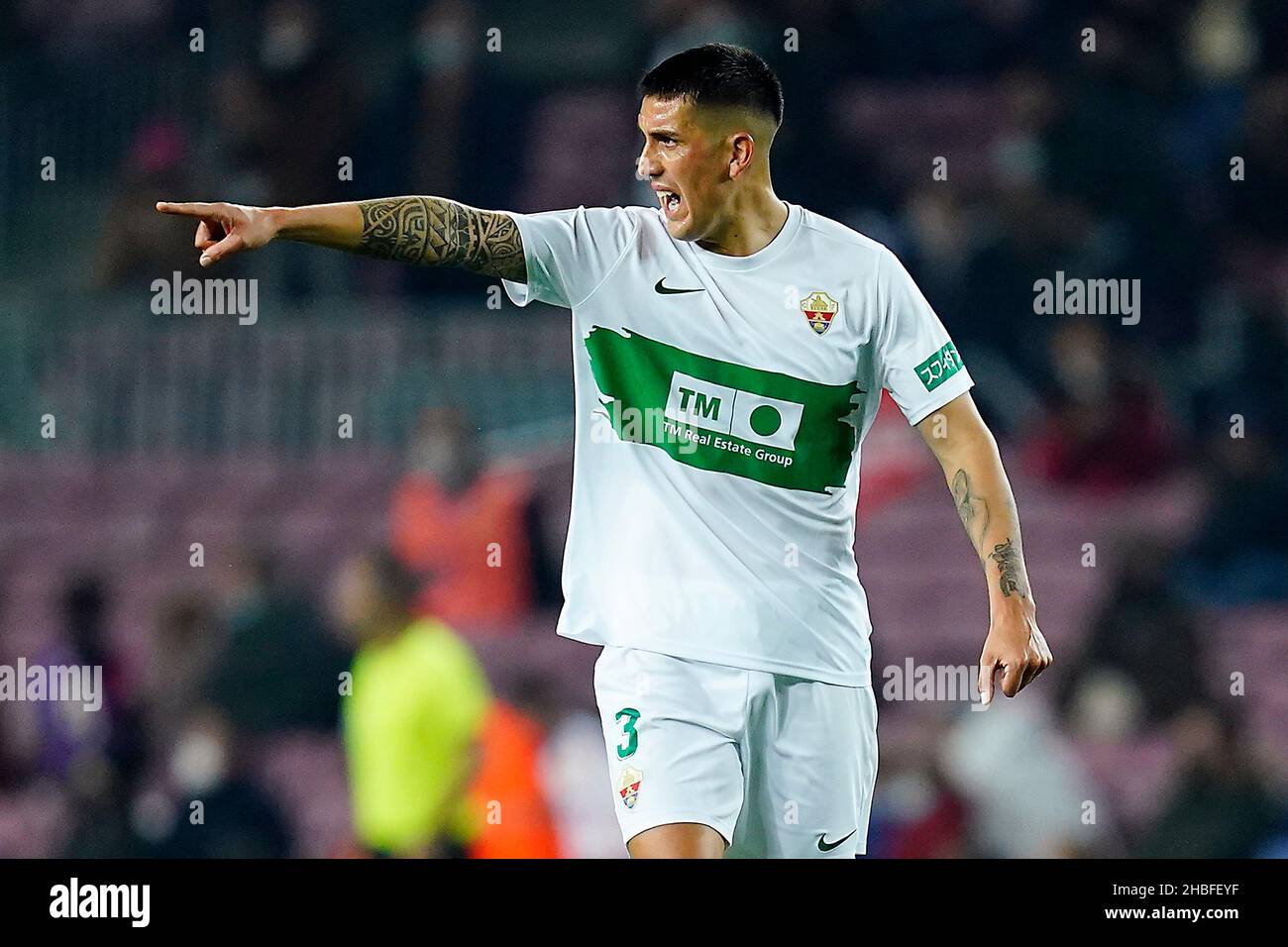 Enzo Roco of Elche CF during the La Liga match between FC Barcelona and ...