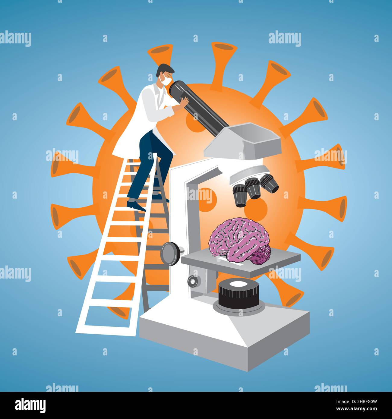 Scientist laboratory microscope Stock Vector Images - Alamy