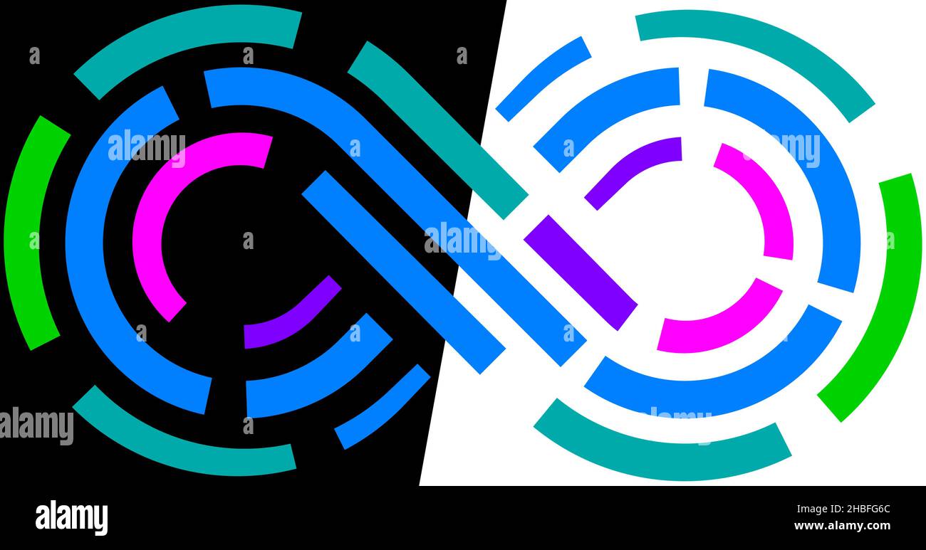 Infinity dashed colorful lines sign symbol icon isolated - vector ...