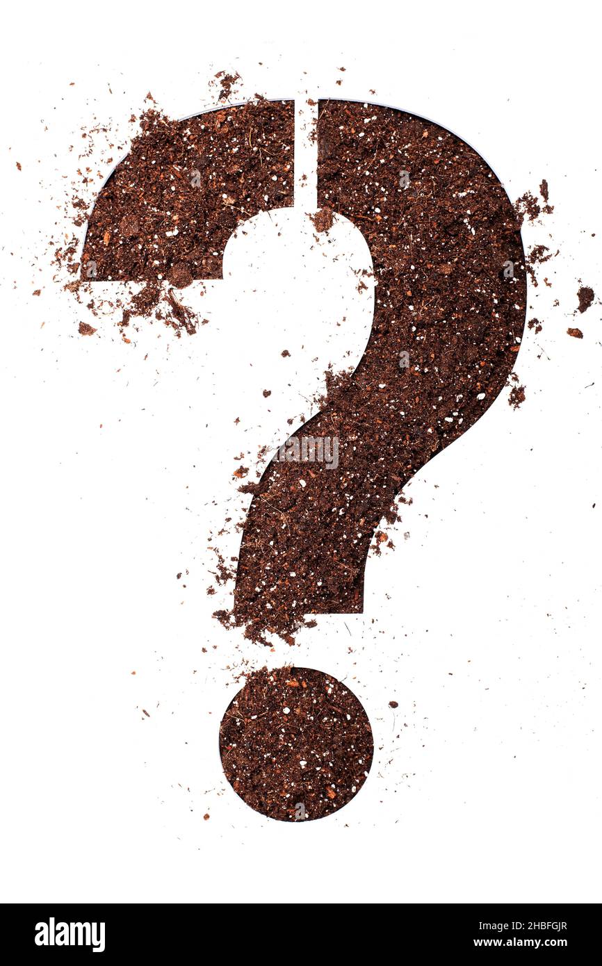 stencil question mark sign made with dirt Stock Photo - Alamy