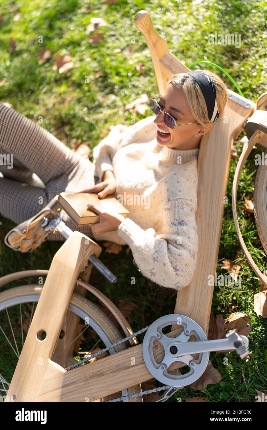 Female bicycle lying hi-res stock photography and images - Alamy