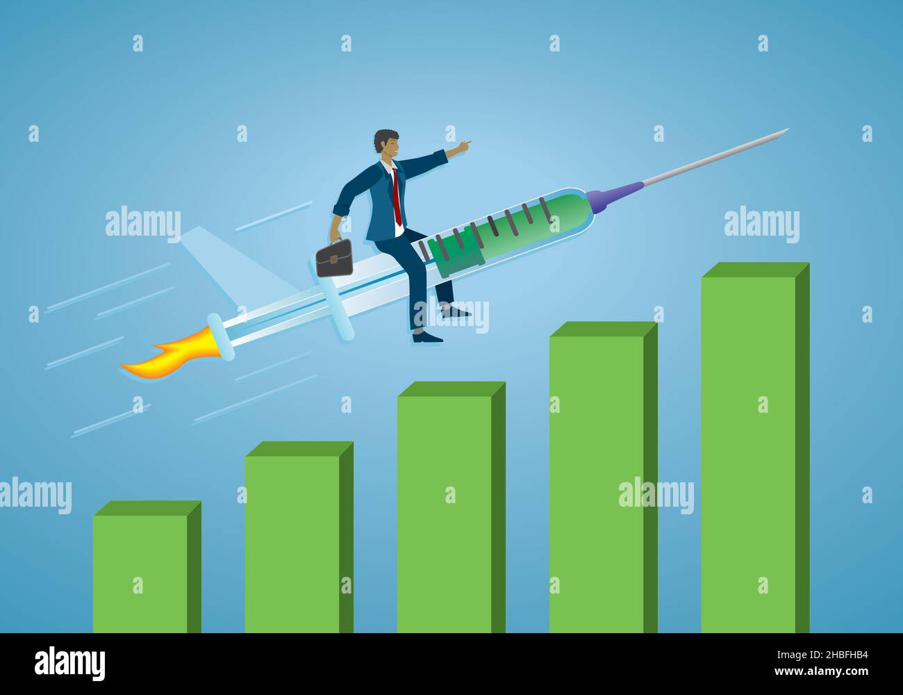 Man flying on syringe. Vector illustration. EPS10 Stock Vector Image ...