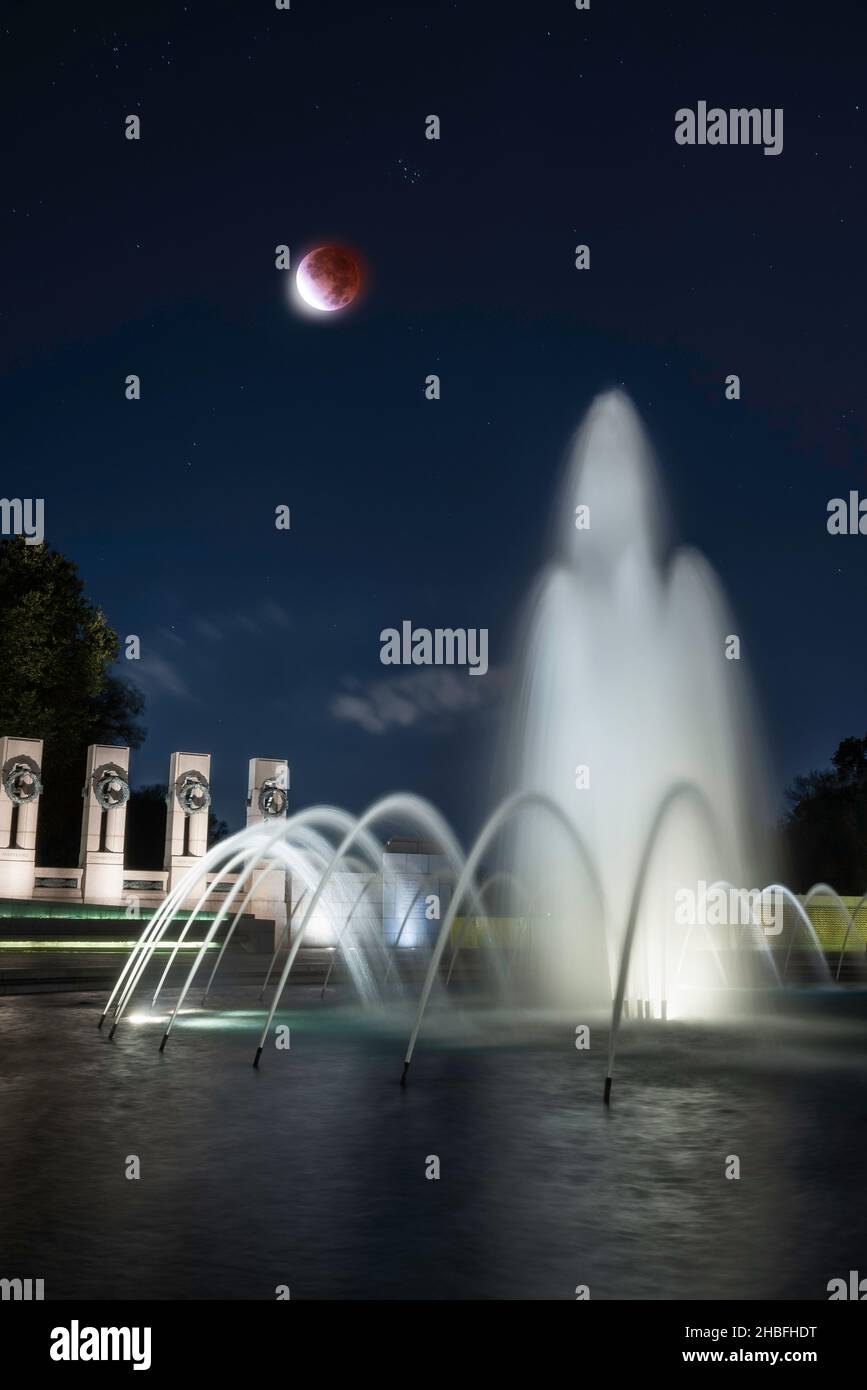 The November 2021 early morning Lunar Eclipse over the World War II ...