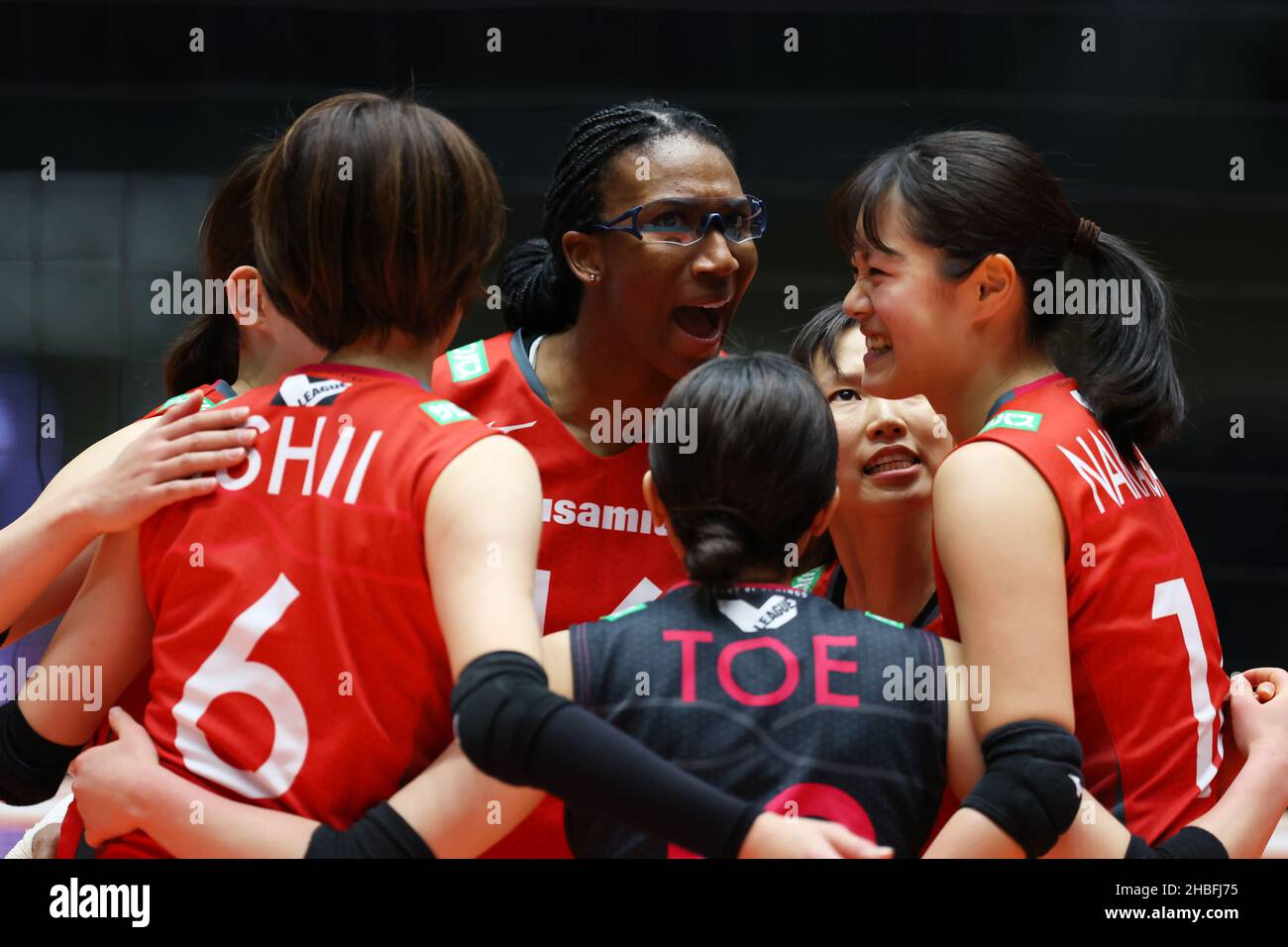 Takasaki Arena, Gunma, Japan. 19th Dec, 2021. Hisamitsu Springs team ...