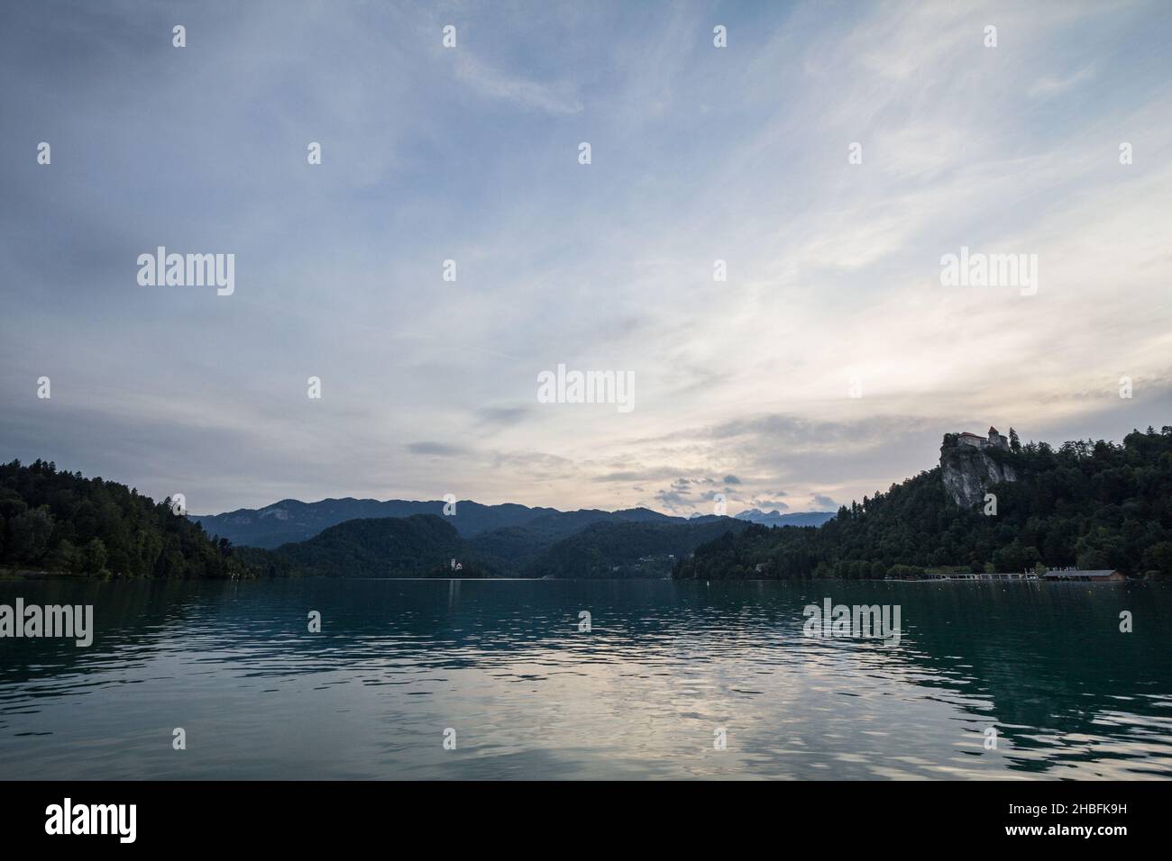 Picture of the bled lake and the bled castle in Bled, Slovenia. Bled ...