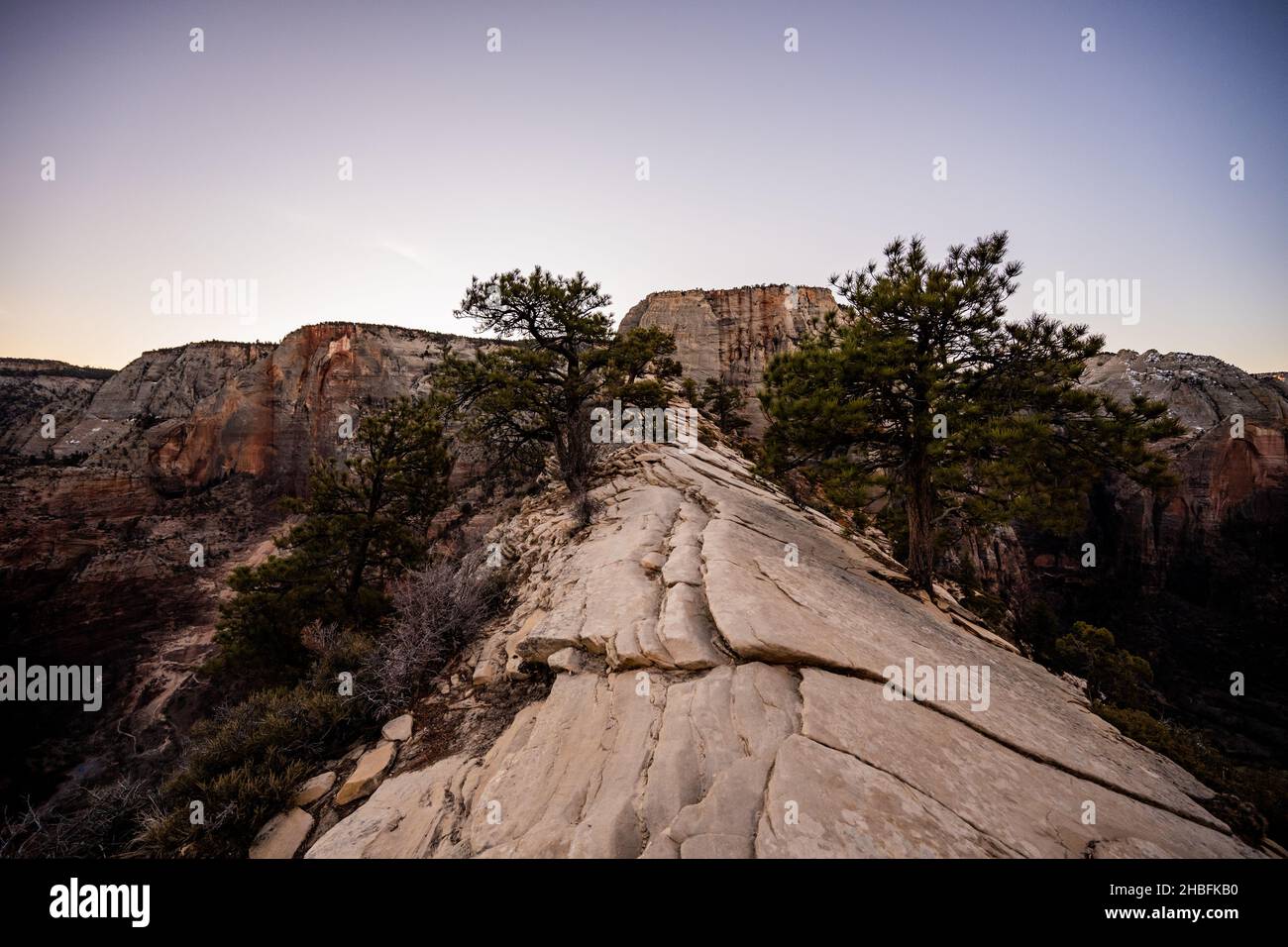 The Ridge On Top of Angels Landing in Zion National Park Stock Photo ...