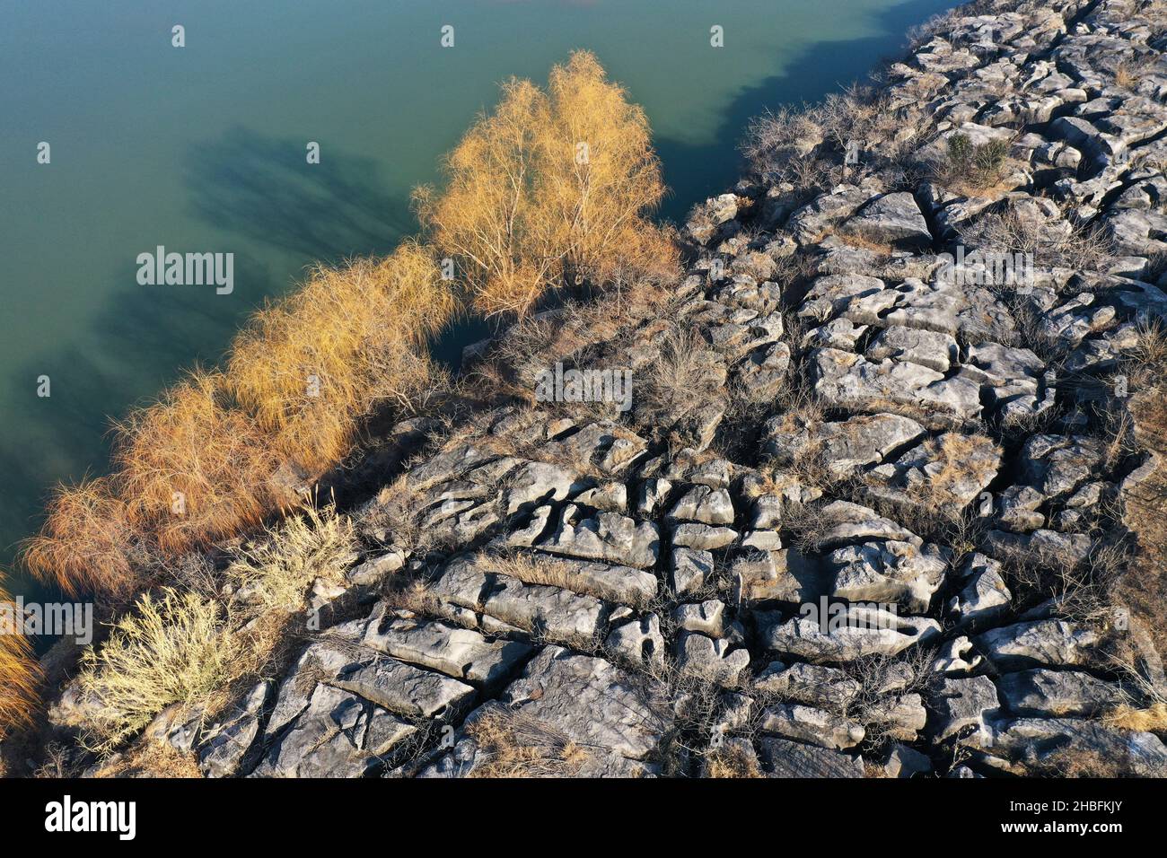 LINYI, CHINA - DECEMBER 19, 2021 - An underground stone forest ...