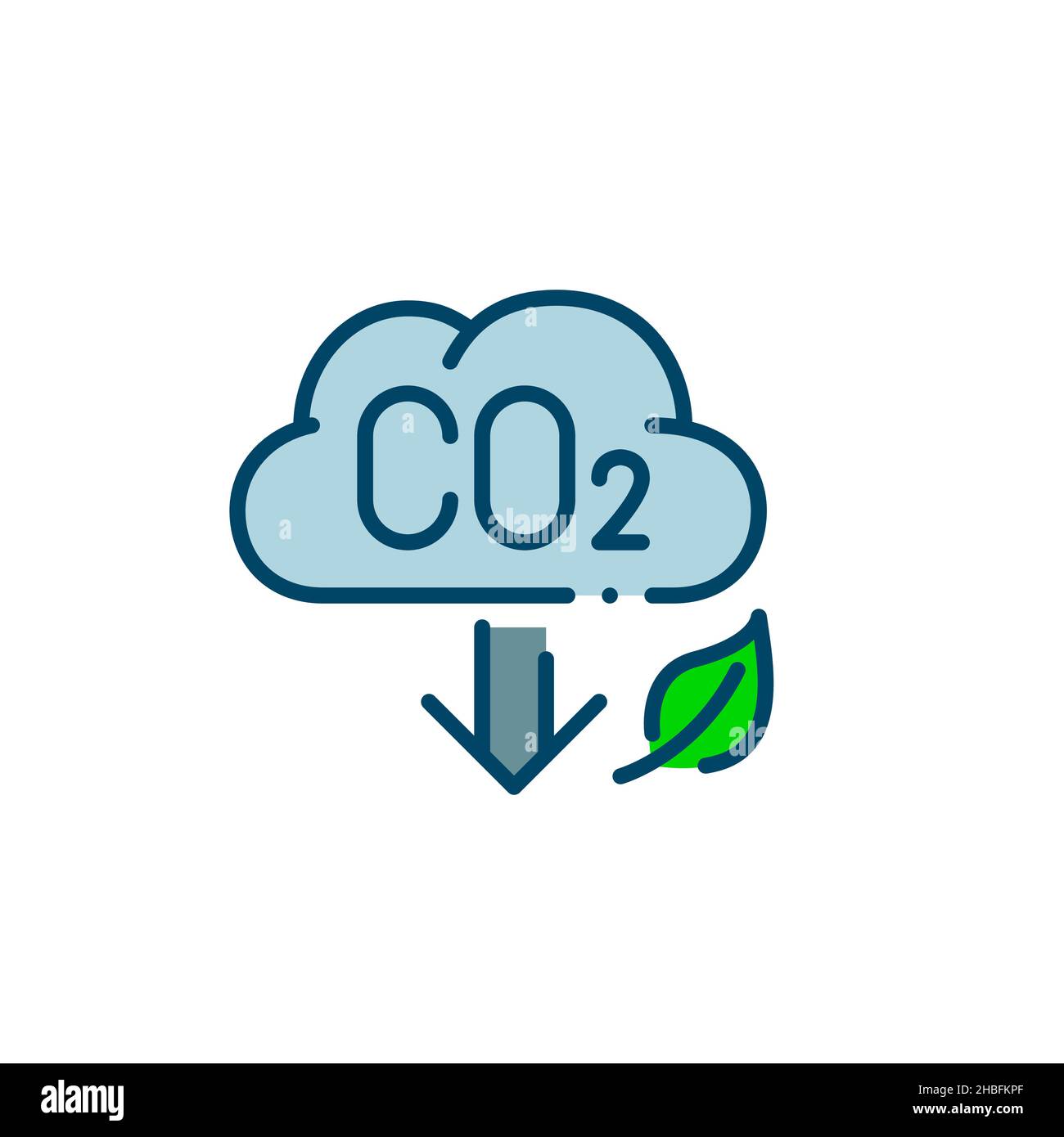 Carbon dioxide emission reduction. Pixel perfect, editable stroke ...