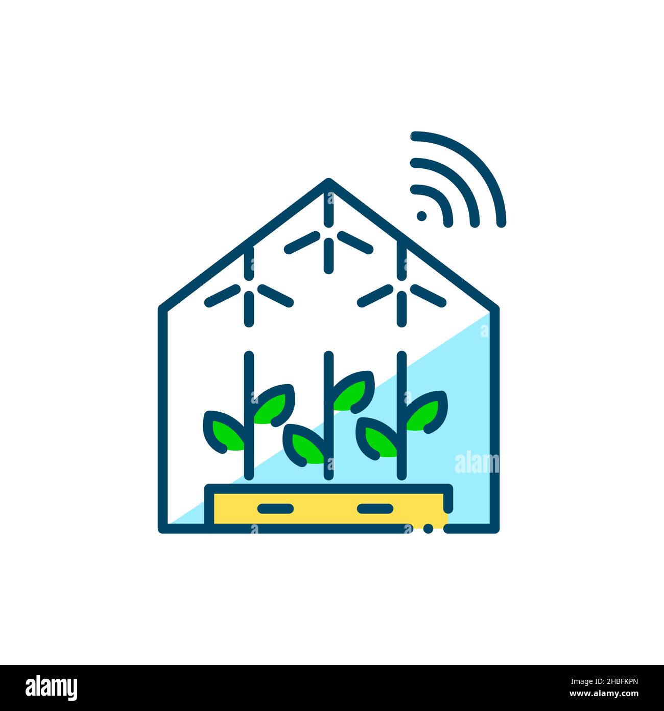 Automated smart greenhouse with sensors. Futuristic agriculture trends ...