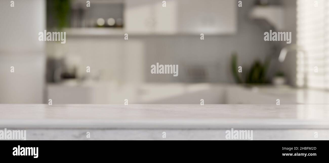 White Mable kitchen counter table top for montage your product ...