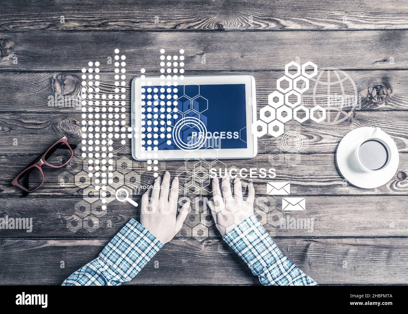 Concept of social communication and networking with media user ...