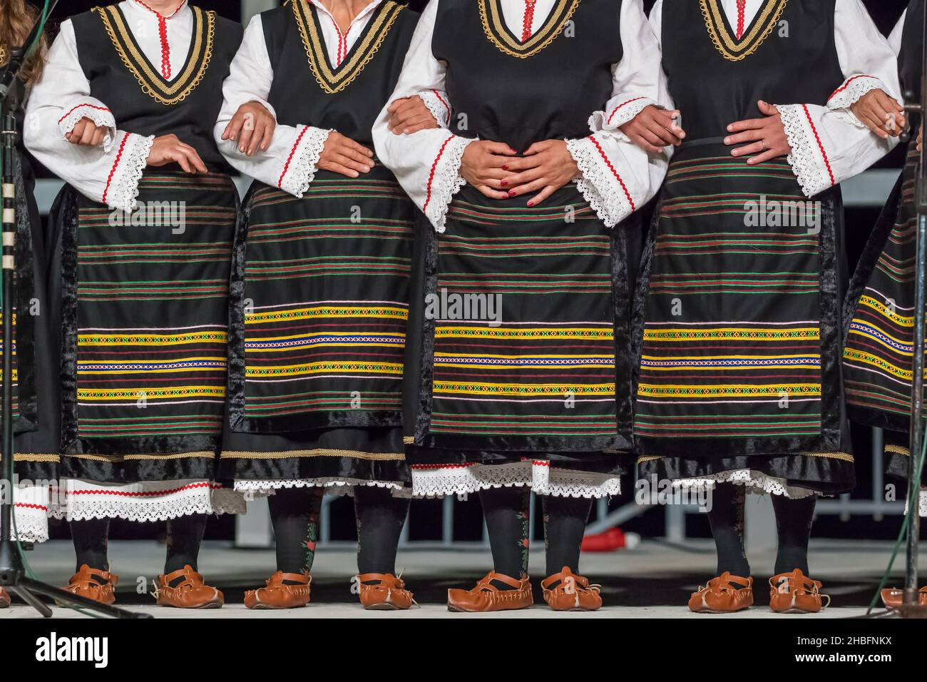 Detail of the national ethnic Macedonian costume close-up Stock Photo ...