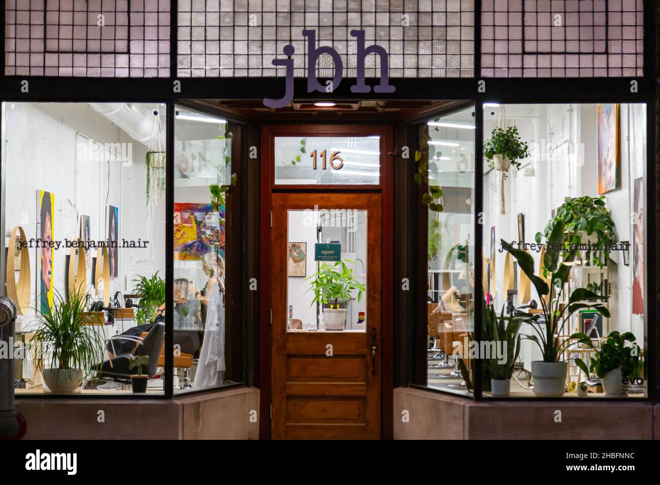 The exterior of Jeffrey Benjamin Hair on the Landing in downtown Fort ...