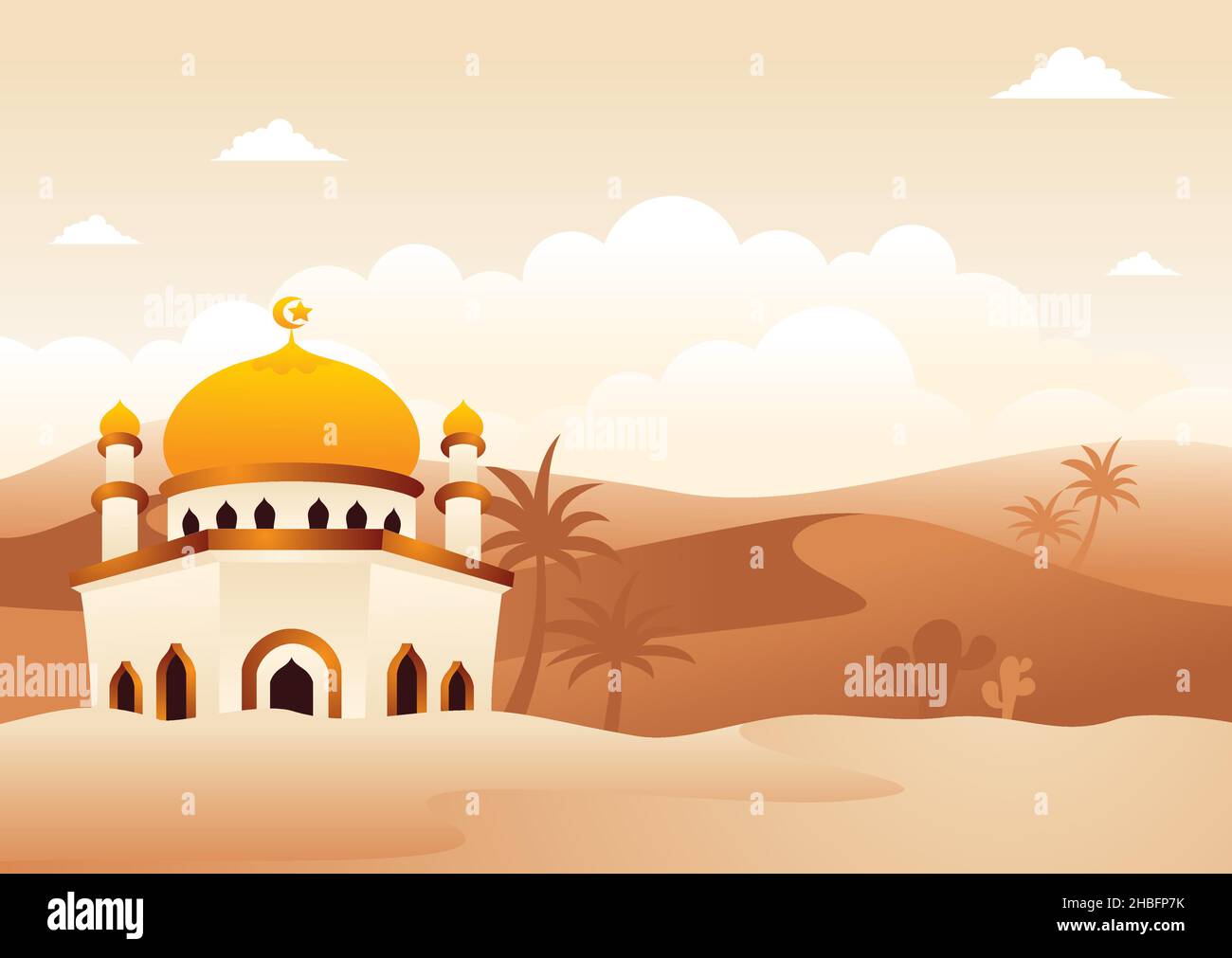 Beautiful eid moon mosque Stock Vector Images - Alamy