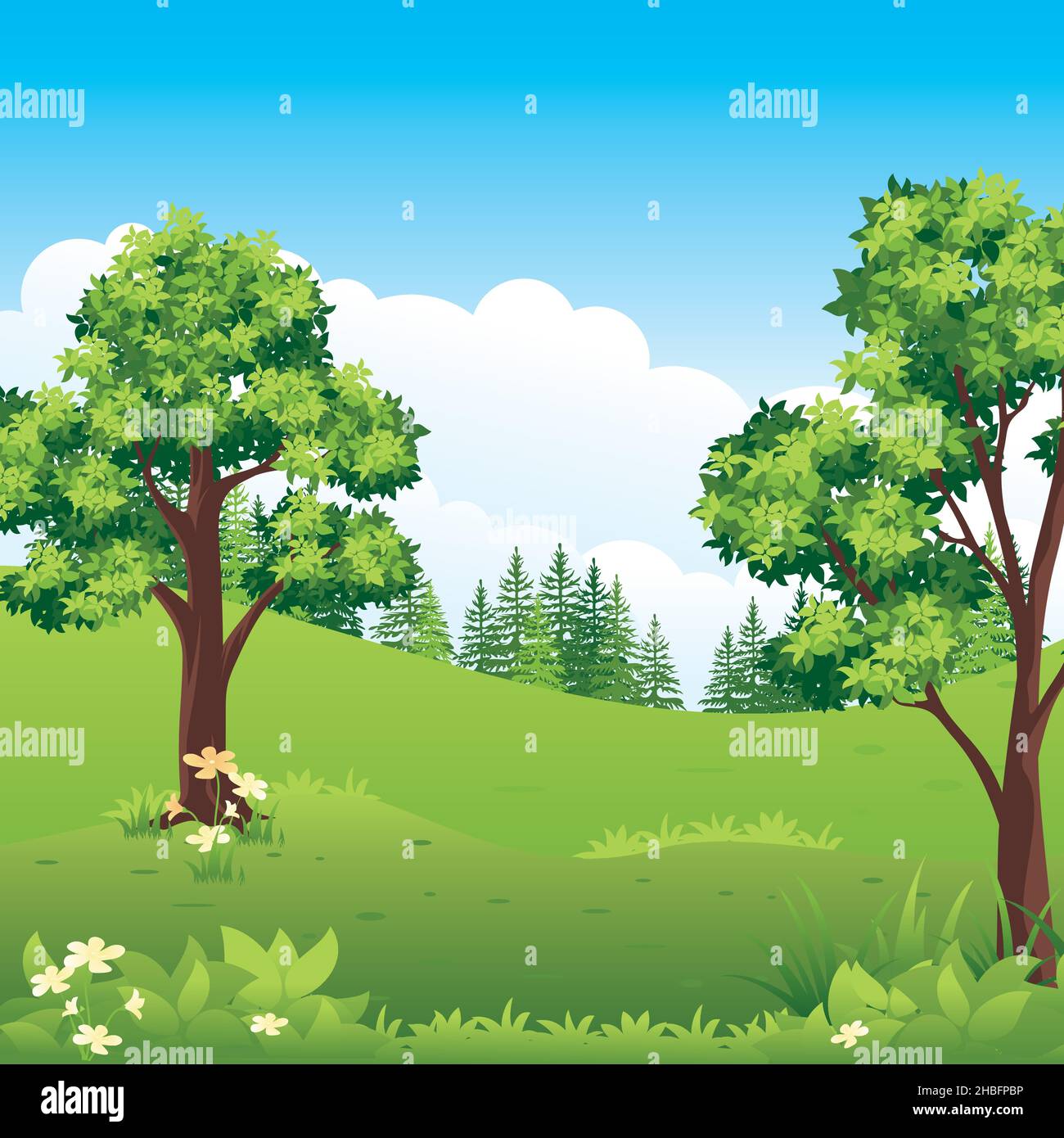 Forest grass path pathway countryside Stock Vector Images - Alamy