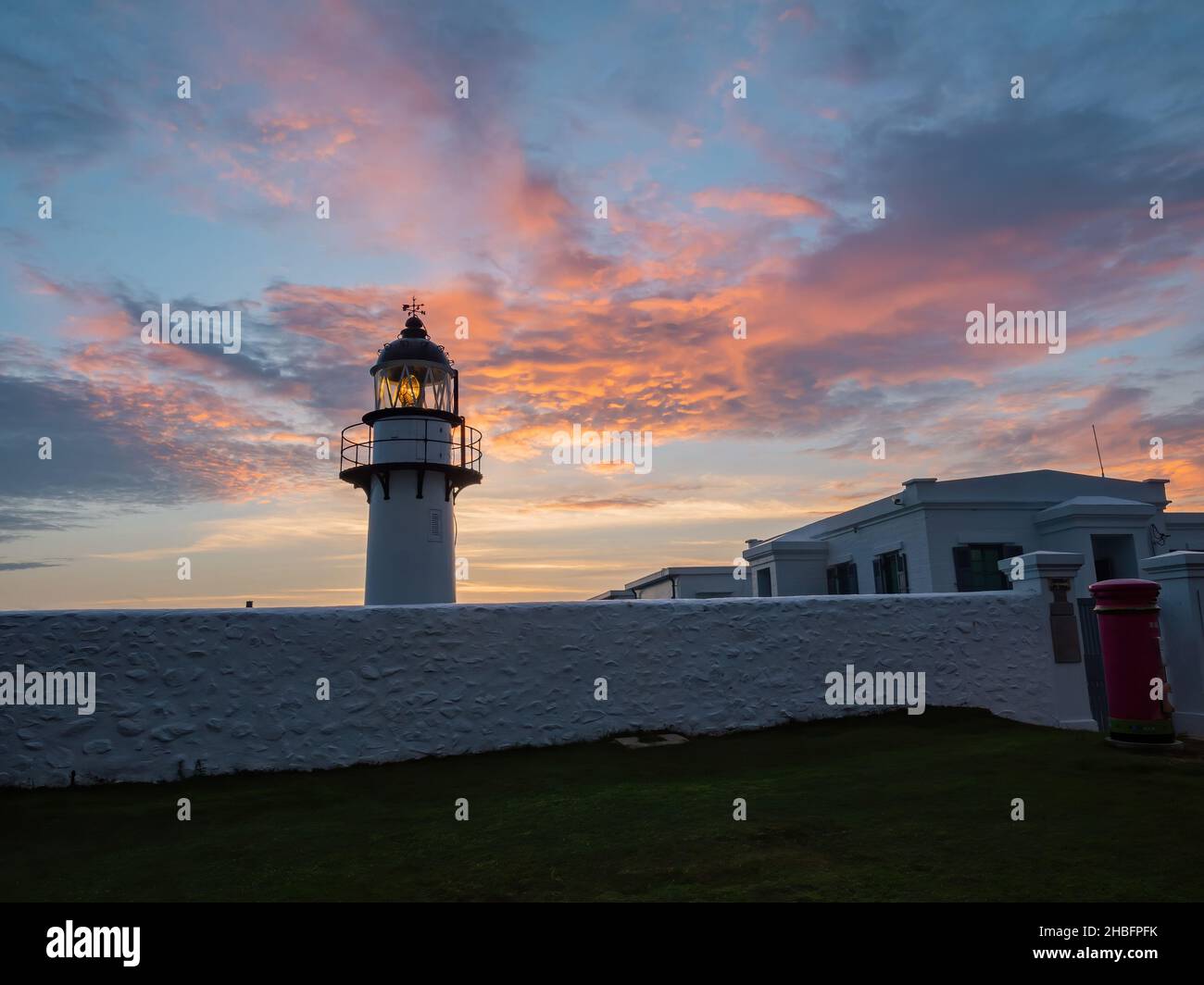 Sunset view of the Penghu lighthouse at Taiwan Stock Photo - Alamy