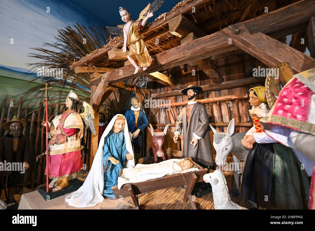 Kellenried Bei Ravensburg, Germany. 17th Dec, 2021. The baroque ...