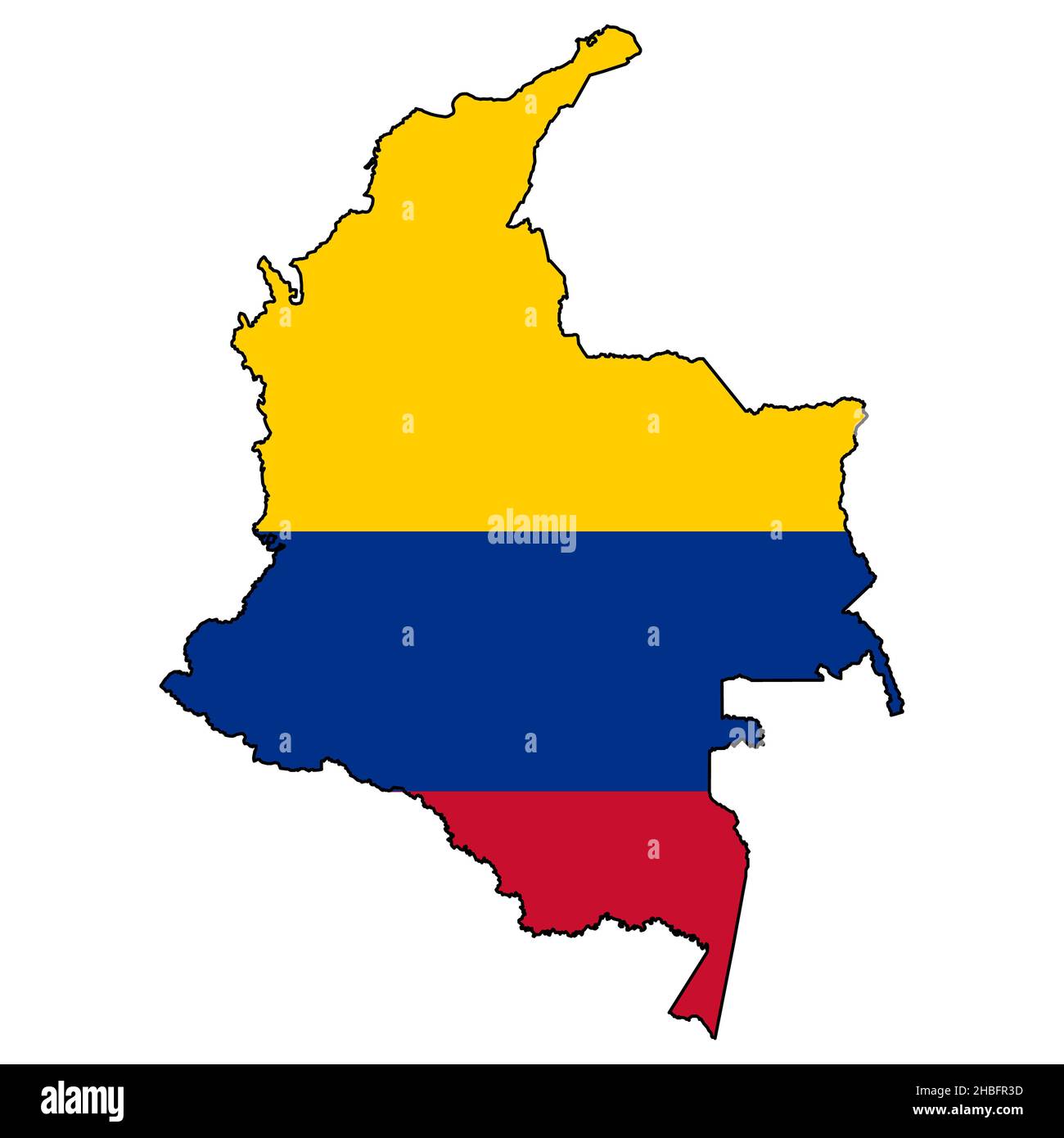 Colombia flag blowing in the wind in Colombia map shape. Flag and map ...