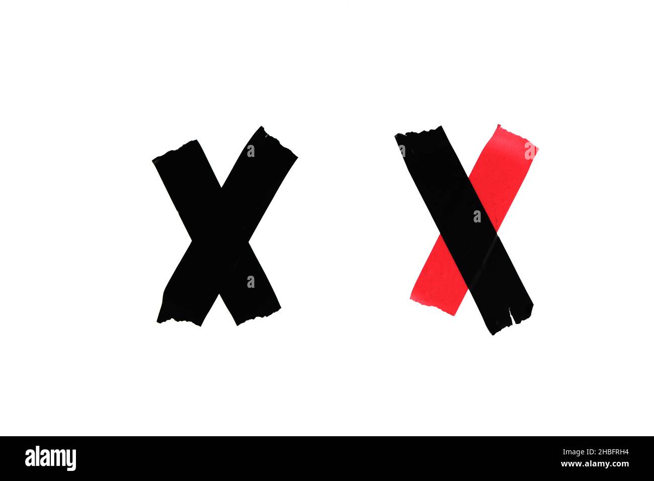 Two x signs on a white background, cross out prohibit and protect Stock ...