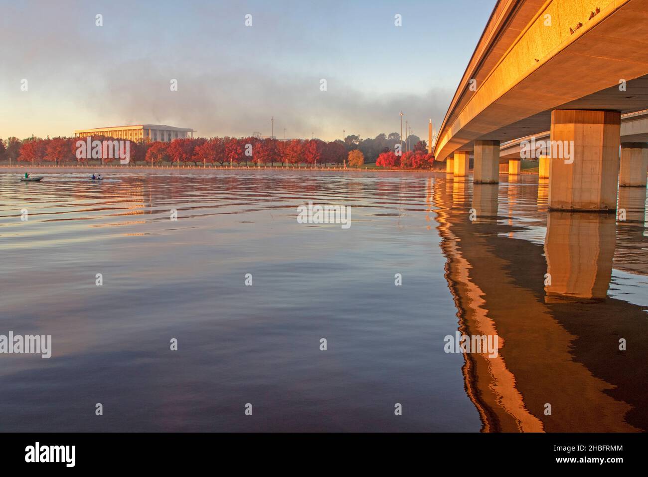 Dawn on Lake Burley Griffin, Canberra Stock Photo - Alamy