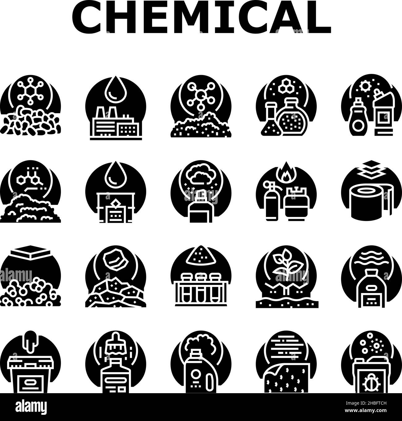 Chemical Industry Production Icons Set Vector Stock Vector Image & Art ...