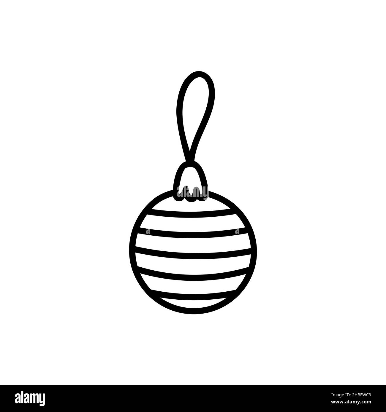 Cute Christmas bauble isolated on white background. Vector hand-drawn ...